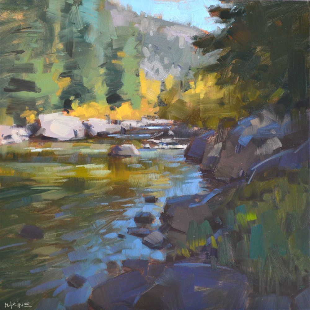 Carol Marine's Painting a Day: Rocks in the River