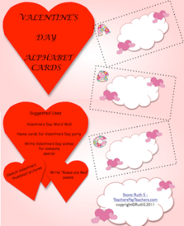 Teacher Park: Valentine's Day Alphabet Cards
