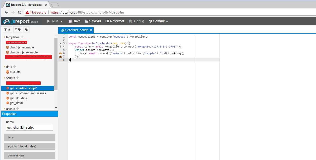 How to create charts and dashboard for MongoDB in JSReport