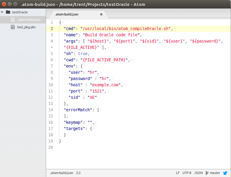 Compiling Oracle code from Atom text editor