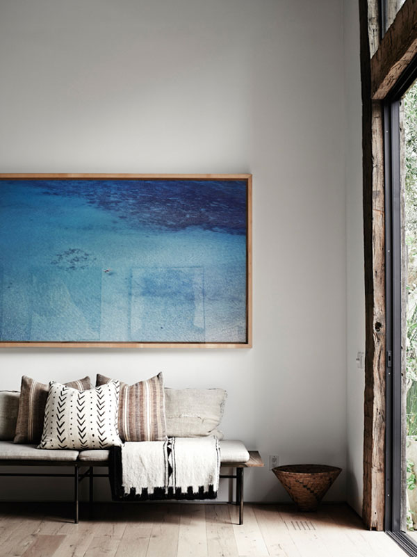 An inspiring interior in natural tones in Los Angeles