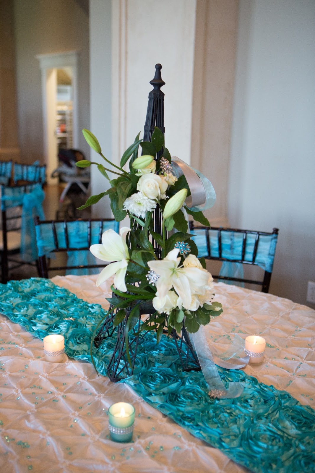 An Aqua French-Inspired Wedding Reception - Purple Chocolat Home