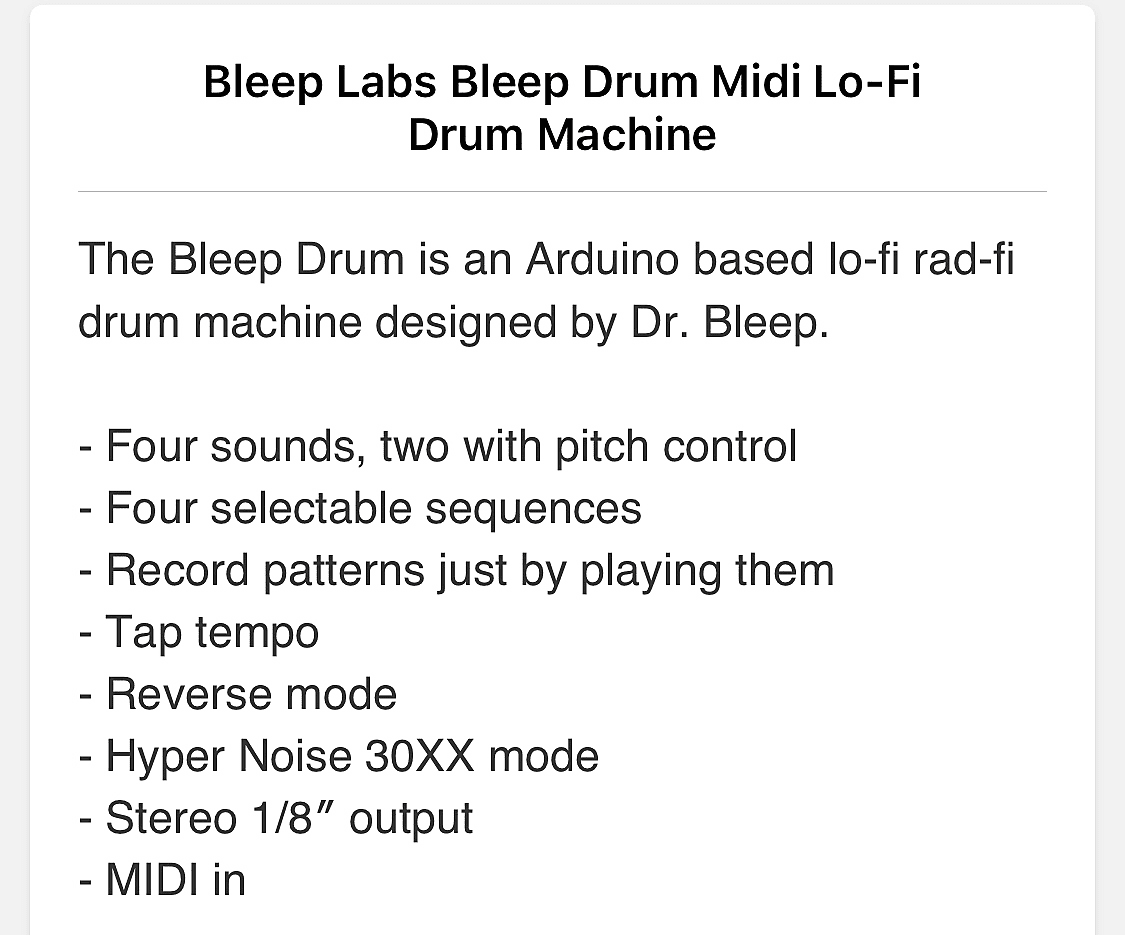 MATRIXSYNTH: Bleep Labs Bleep Drum MIDI