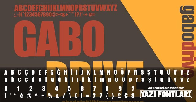 Gabo Drive Düz, Kalın Türkçe Yazı Fontu İndir - Yazı Fontları