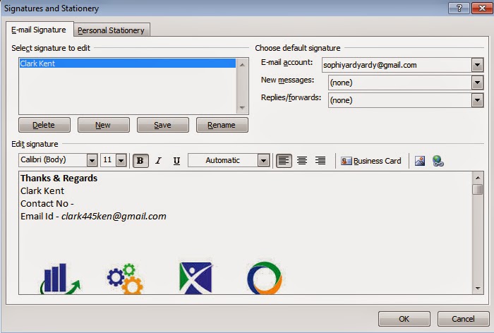 Signature on microsoft outlook - checksilope