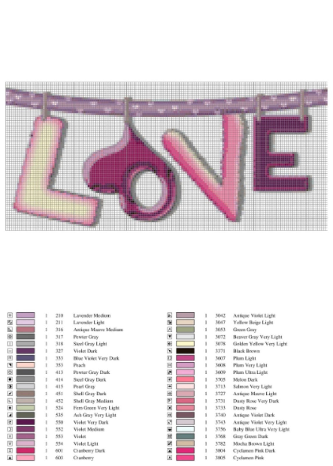 Cross Stitch : Free Cross Stitch Pattern Love On A Hanger
