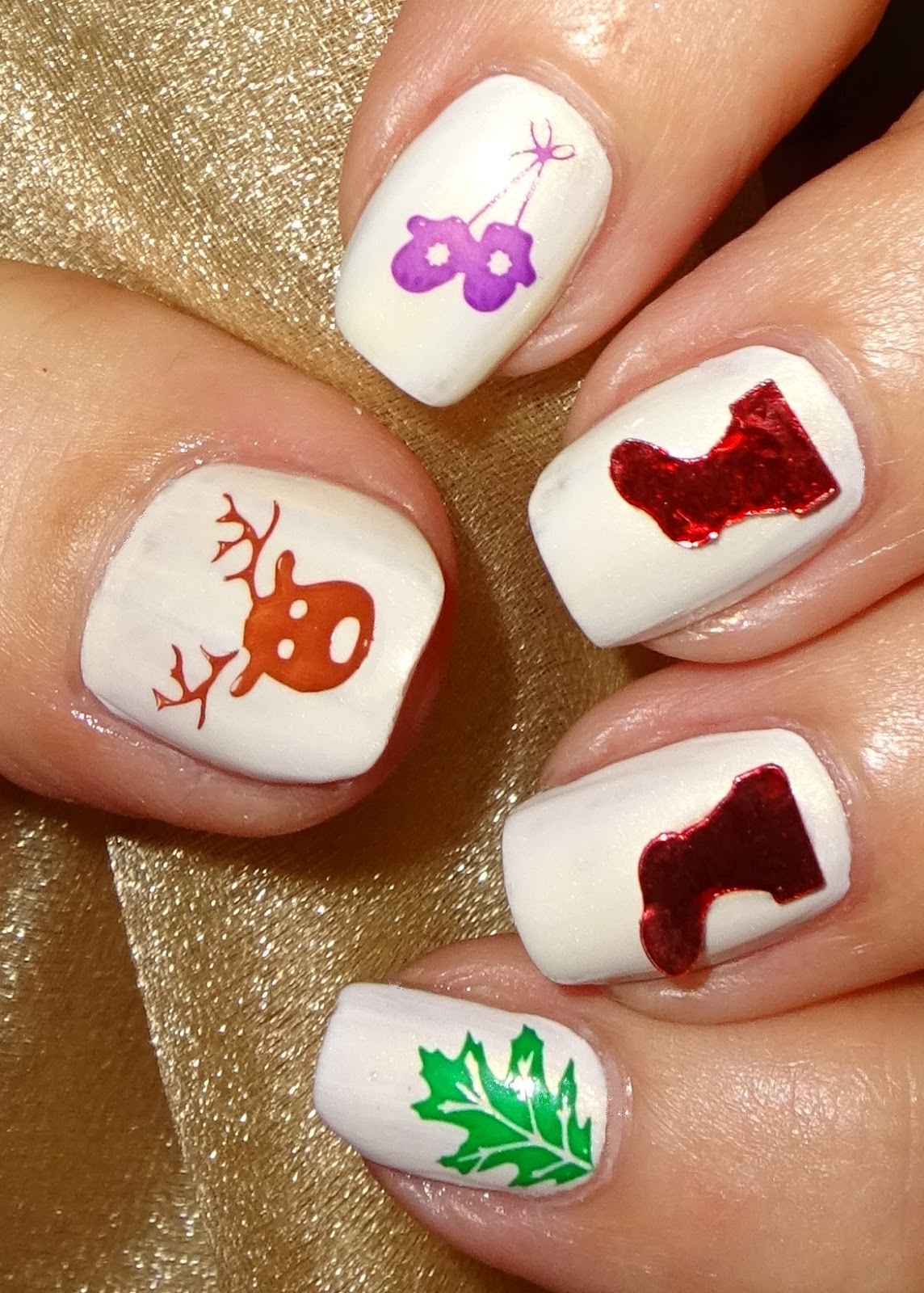 Wendy's Delights: Red Christmas Stocking Nail Decals from Charlies Nail Art