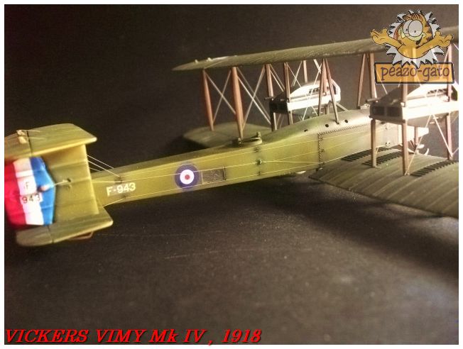 modelismo de peazo-gato: Vickers VIMY Mk IV , 1918 (10º riostras )