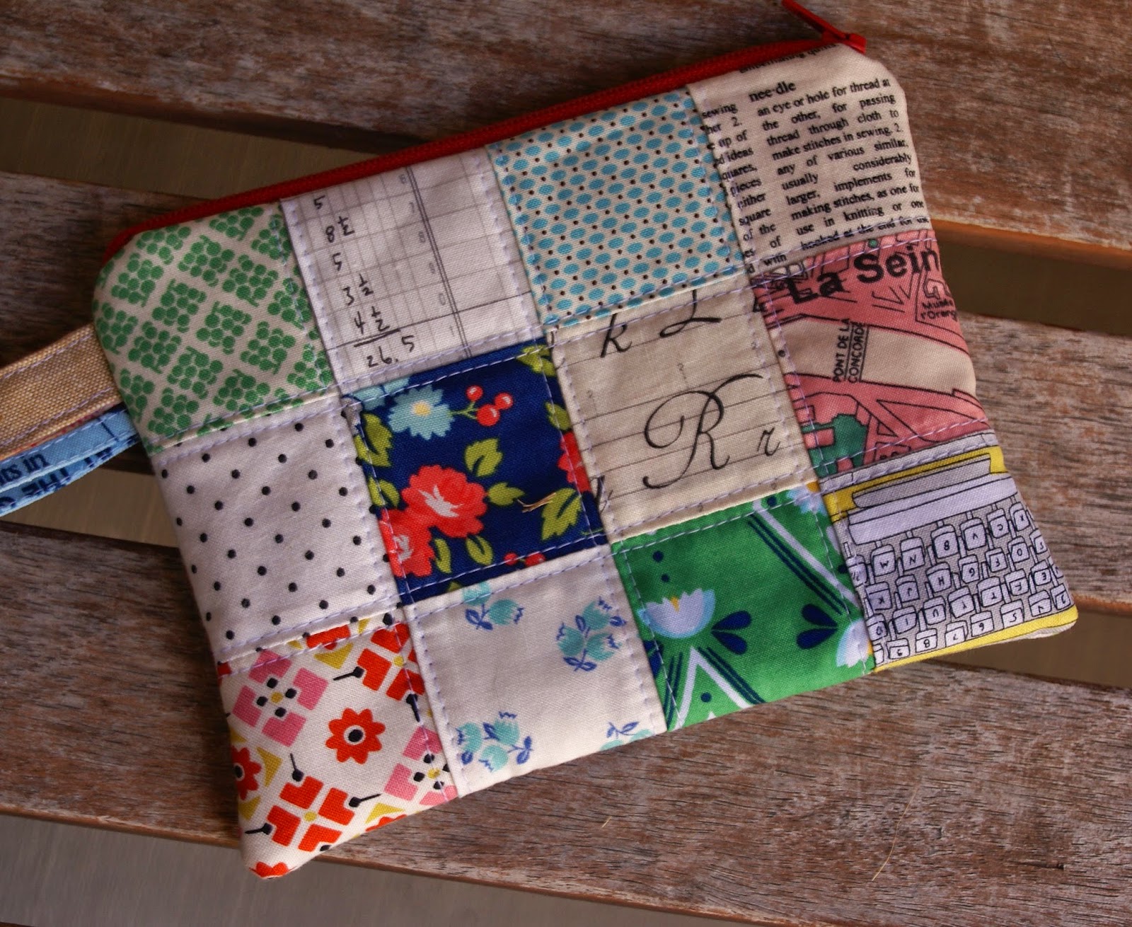 Fabric Mutt: Graph Paper QAL: Patchwork Wristlet