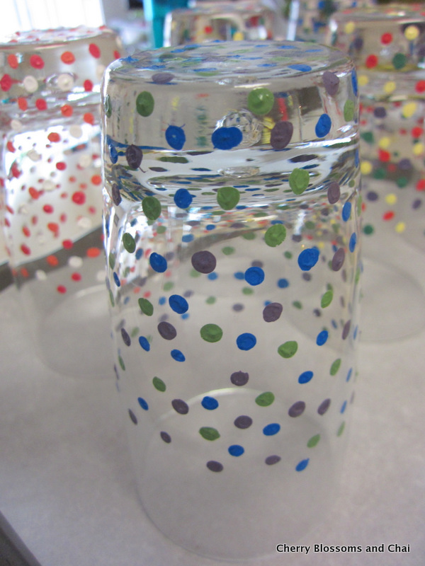 Cherry Blossoms and Chai: DIY Anthropologie Inspired Hand Dotted Glassware