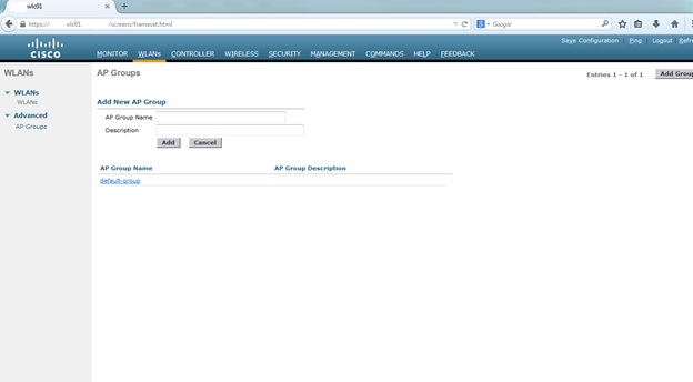 My Network Lab: Configure AP Groups on WLC 2504