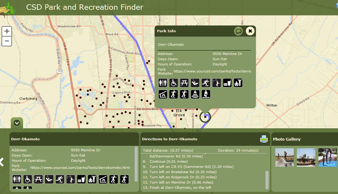 Interwest GIS: Parks and Rec Finder Application