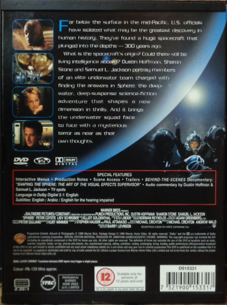 Movies on DVD and Blu-ray: Sphere (1998)
