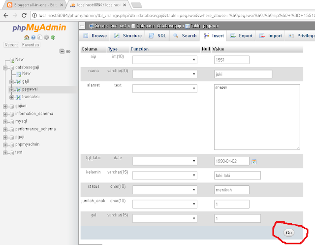 Cara Membuat Tabel di Phpmyadmin dan Mengisinya