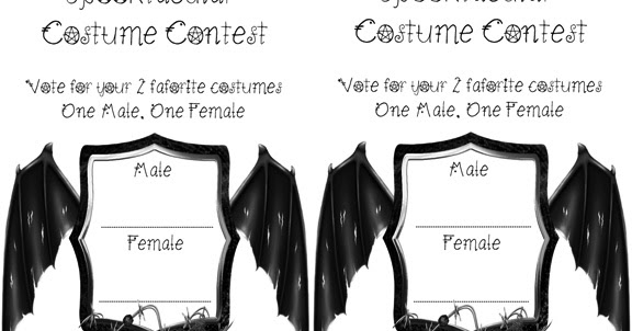 Bewitching Babbles: Freebie 2014 Halloween Costume Contest voting card
