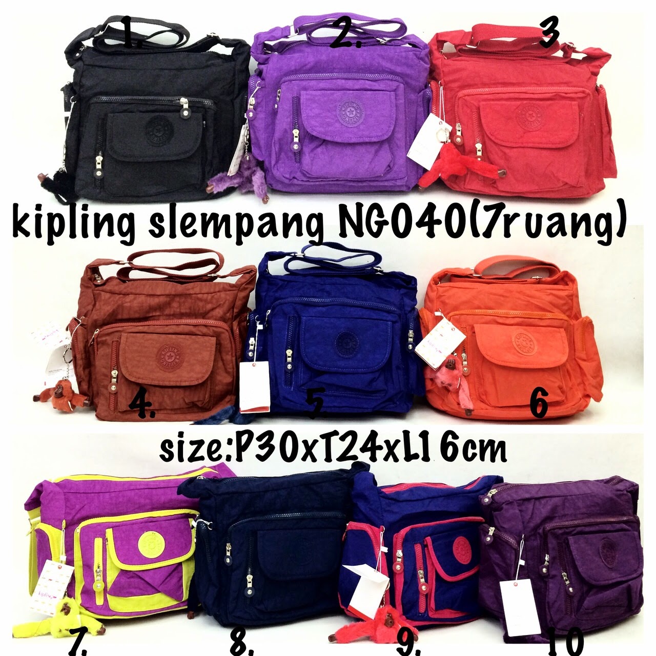 Jual Tas Kipling: Tas Kipling NG040 Tas Selempang 7 ruang