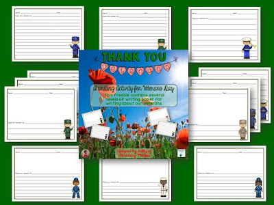 Writing Paper for Veterans Day, and a Brain Break Freebie! - Classroom ...