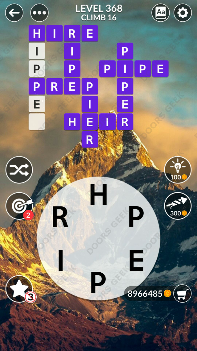 Wordscapes Level 368 Answers ~ Doors Geek