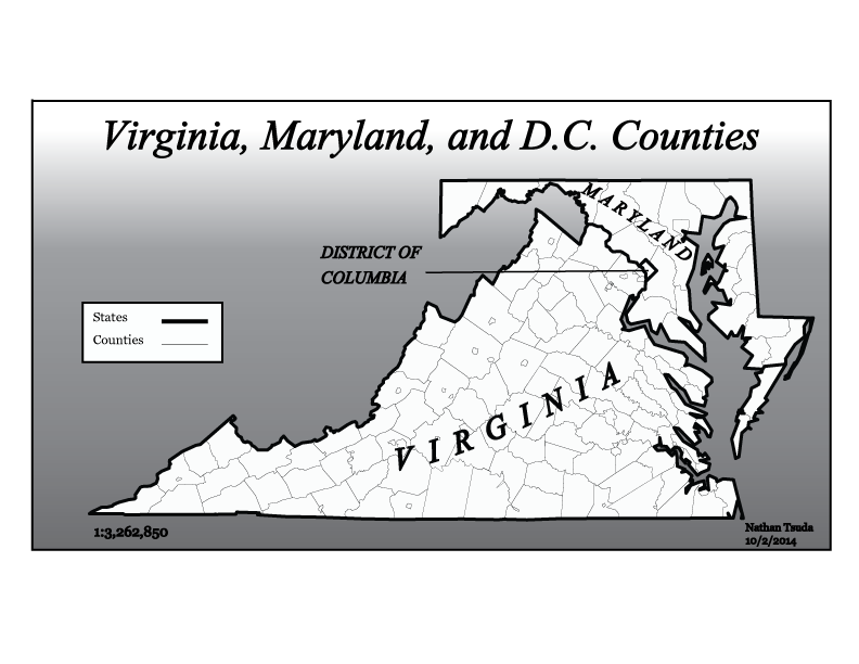 Digital Cartography 310: VA, MD, DC counties