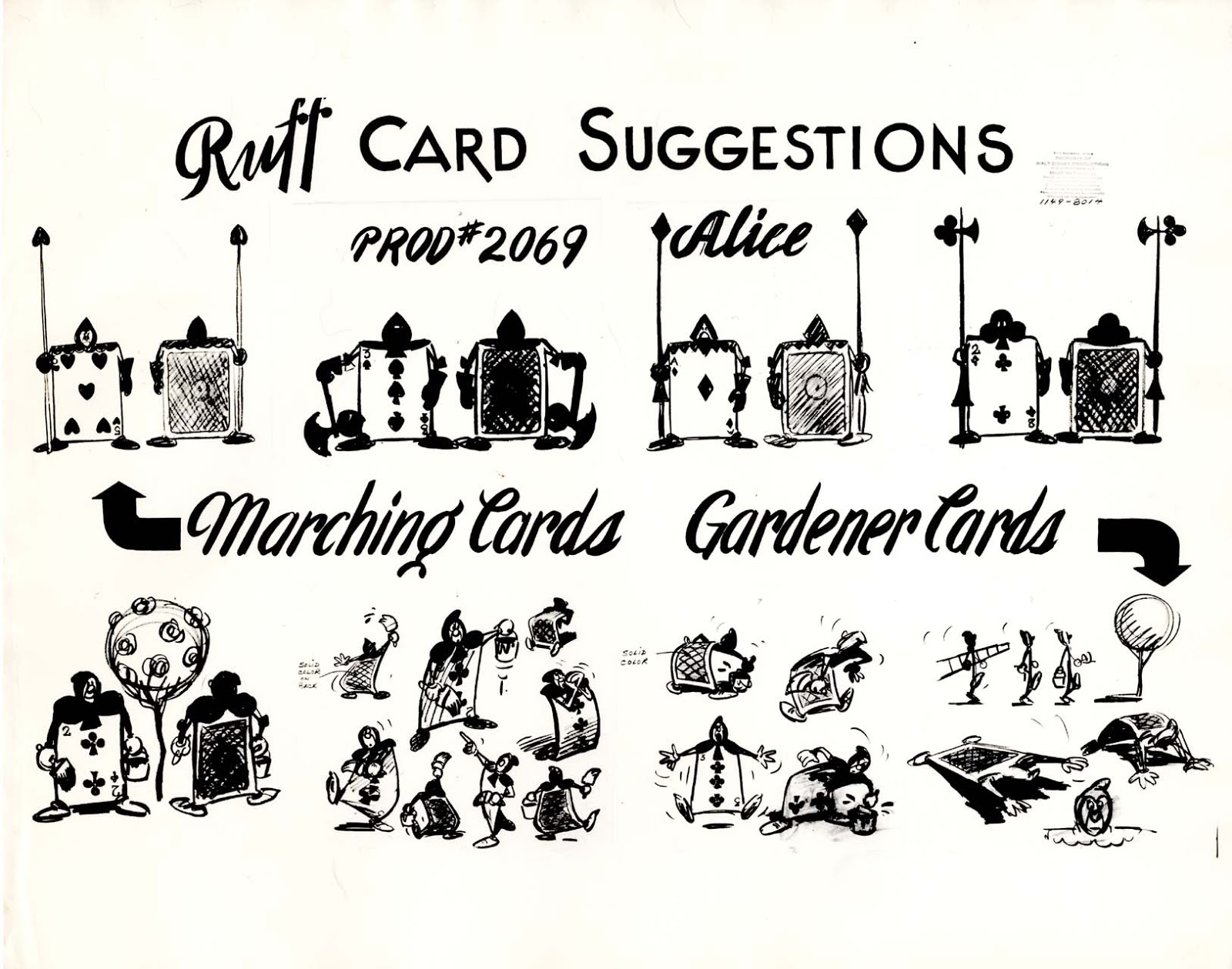 Vintage Disney Alice in Wonderland: Animation Model Sheet 1149-8014 ...