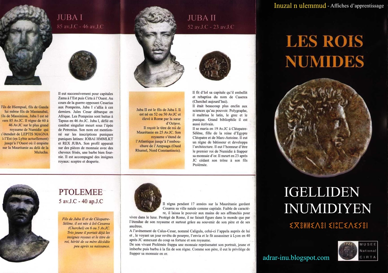 Tala uMaziɣ: Poster Educatif Amazigh - Les rois numides