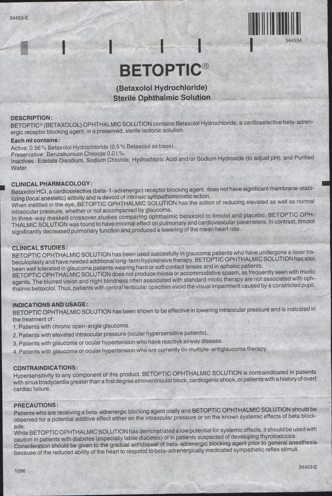 Drug Pamphlet: betoptic