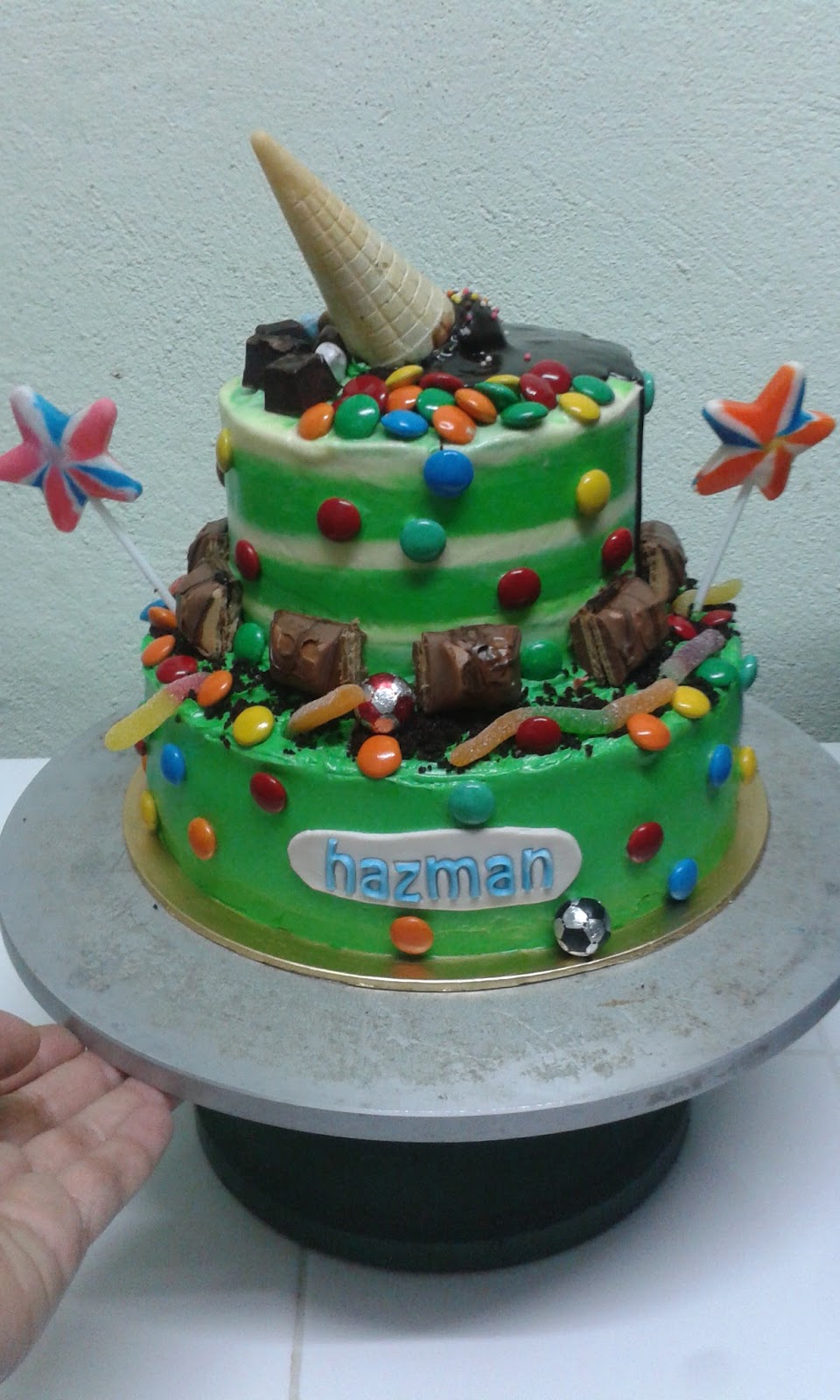 My Bake, My Deco: Kek gempak!!! 2 tingkat..birthday girl & boy