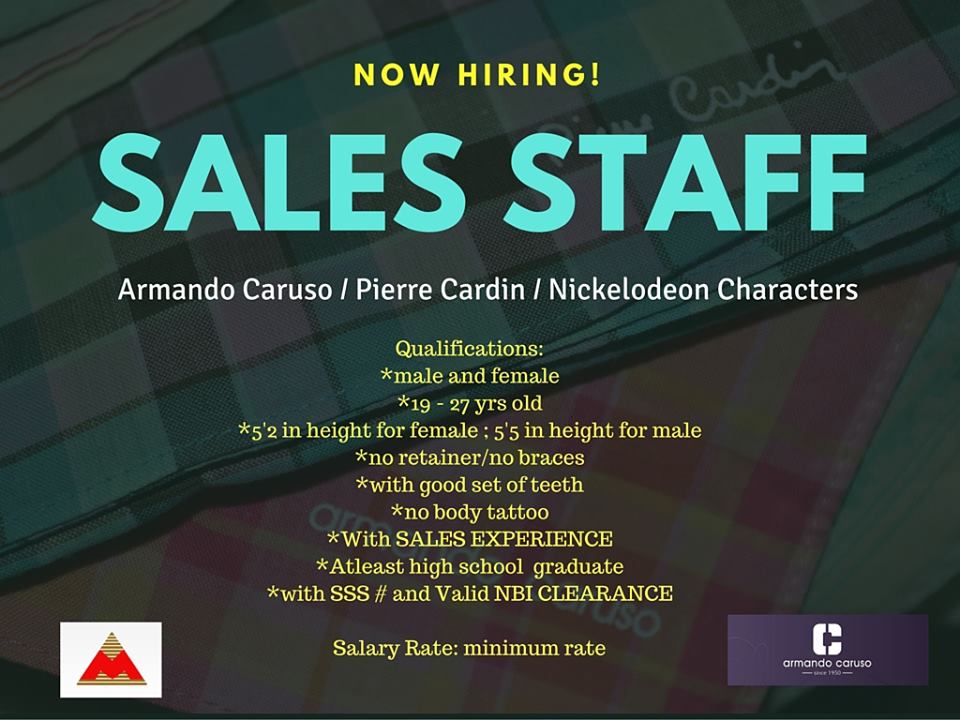 HIRING JOB: SALES CLERK ~ JobBoard - Professional Workplace Online Agency