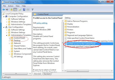 How to Disable Control Panel