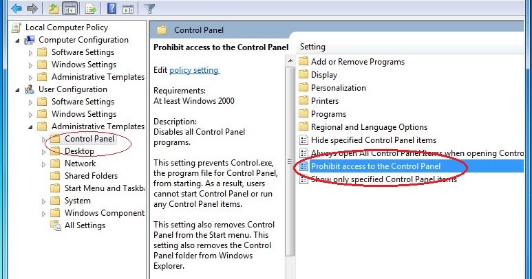 How to Disable Control Panel