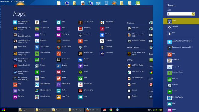 Access Windows 8 Start Screen, All Apps & Search Charms From Desktop ...
