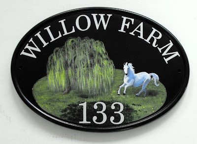 Pictorial House Signs from Yoursigns Ltd: white horse and willow sign