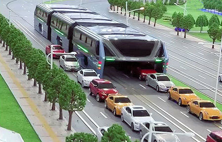 The Presurfer: China Unveils 'Straddling Bus' Design To Beat Traffic Jams