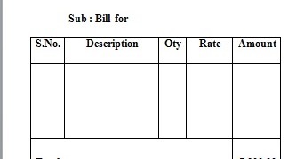 Bill Format in Word Free Download