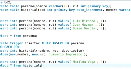 Base de datos II: Triggers