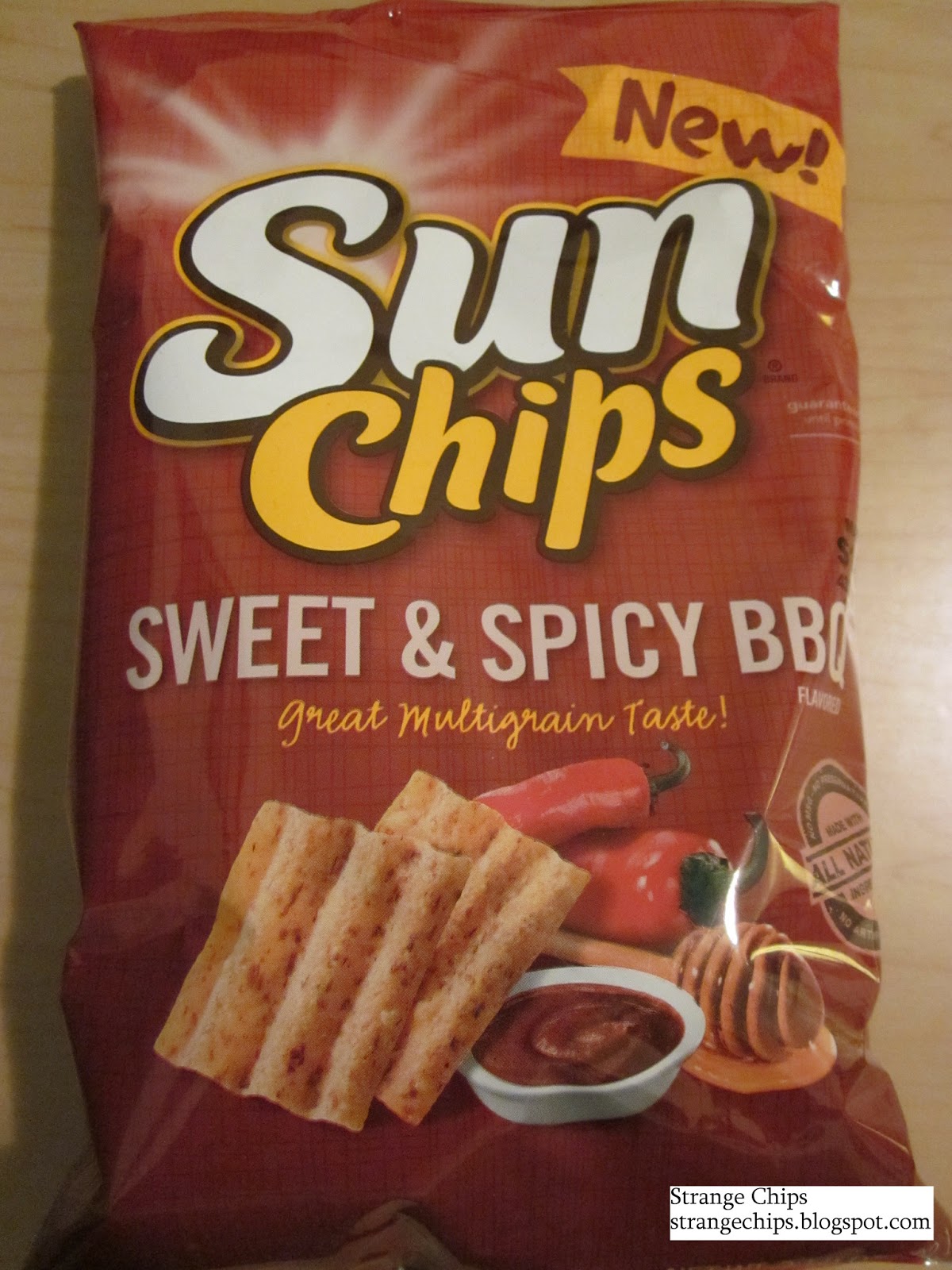 Strange Chips: Sun Chips Sweet & Spicy BBQ