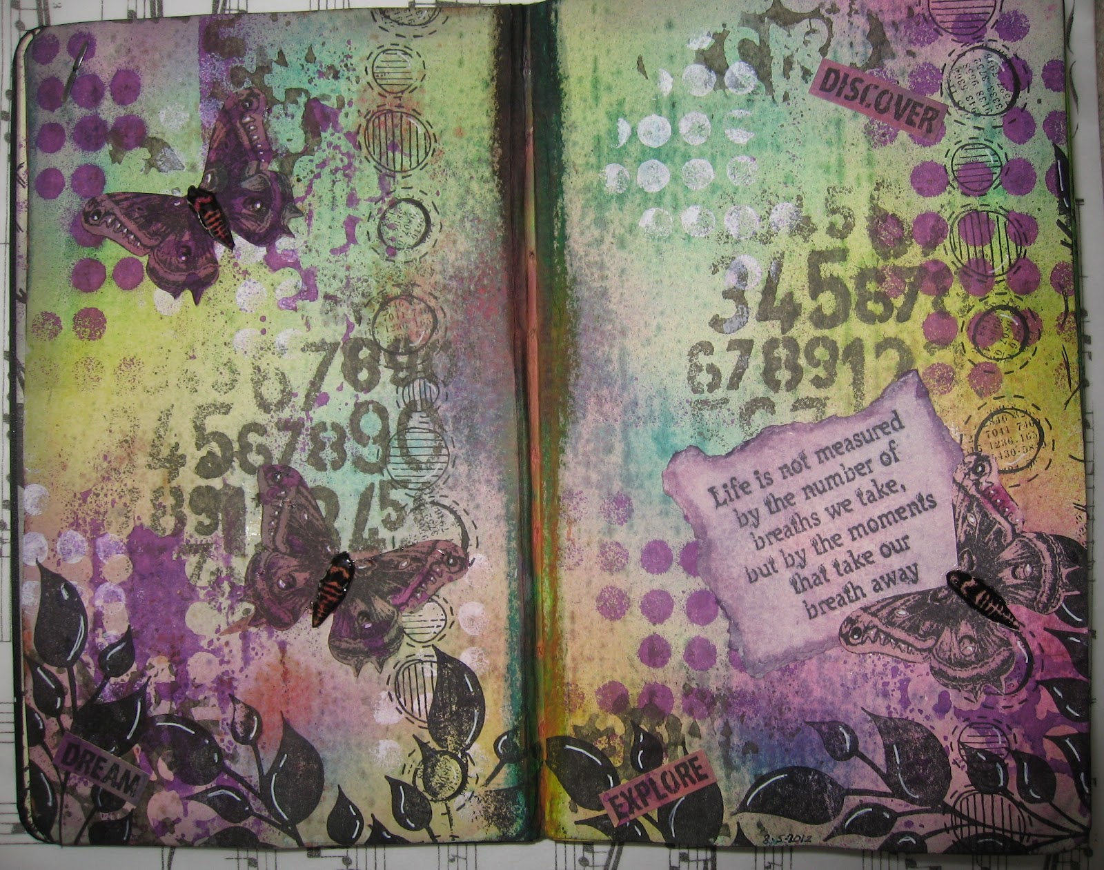 inkypinkycraft: journal page no 2, life is made of moments..