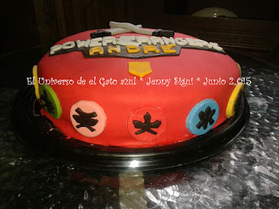 El Universo del Gato Azul: Pastel con tema de Power Rangers