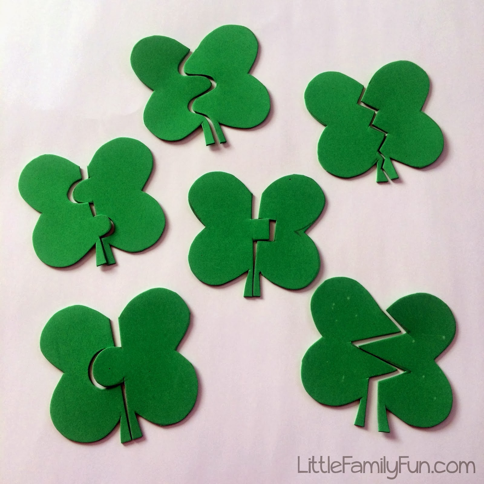 Little Family Fun: Shamrock Puzzle Match - St. Patrick's Day Activity ...