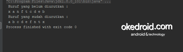 Contoh Kegiatan Mengurutkan (Sort) Abjad Acak Di Java - Java Media Kita