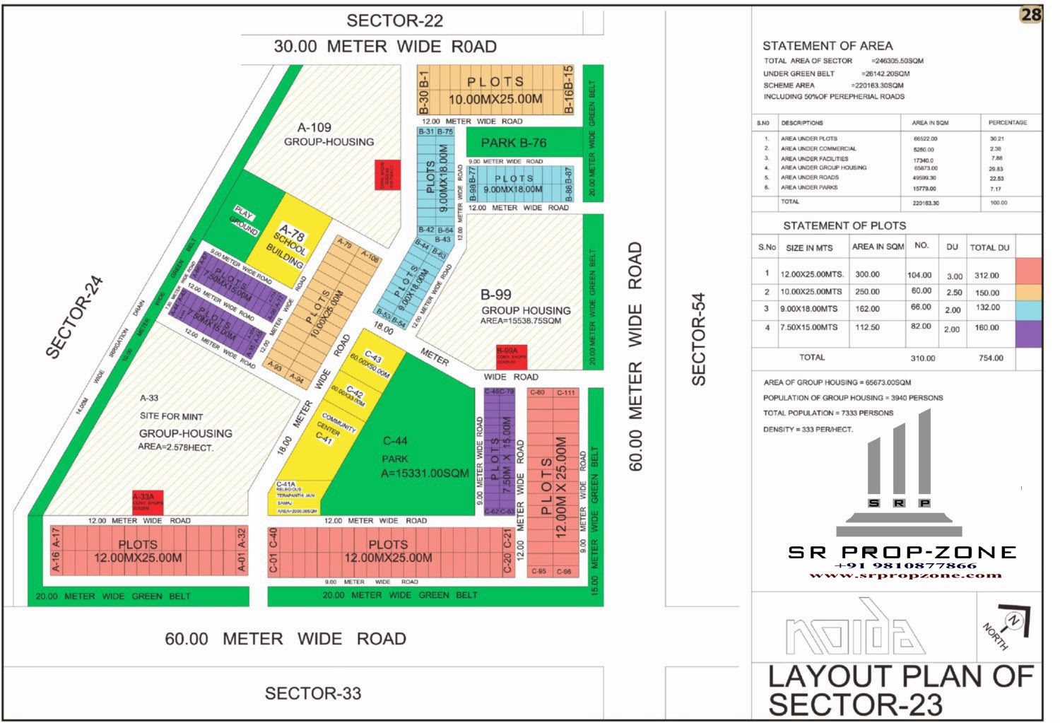 Layout Plan of Noida Sector-23 HD Map - Ecotech Industry [Industrial ...