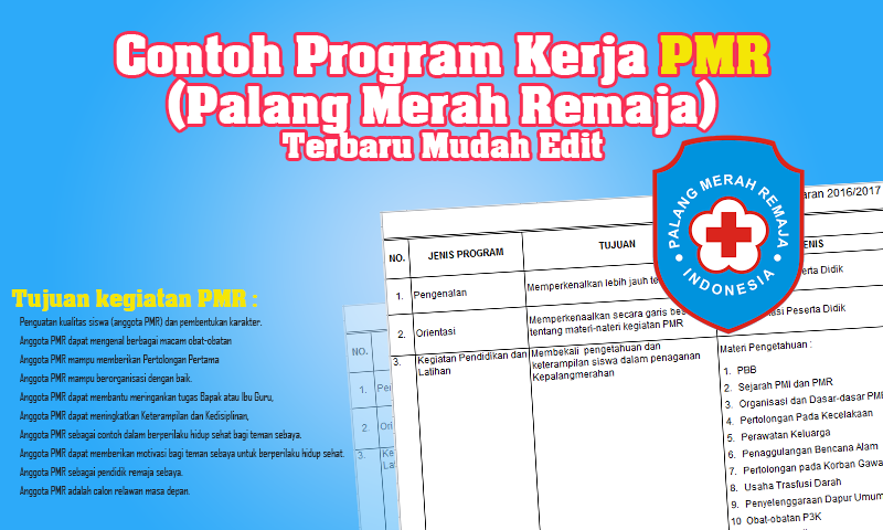Contoh Program Kerja PMR SD/Mi, SMP/Mts, SMA/SMK/MA - SOAL HALAMAN