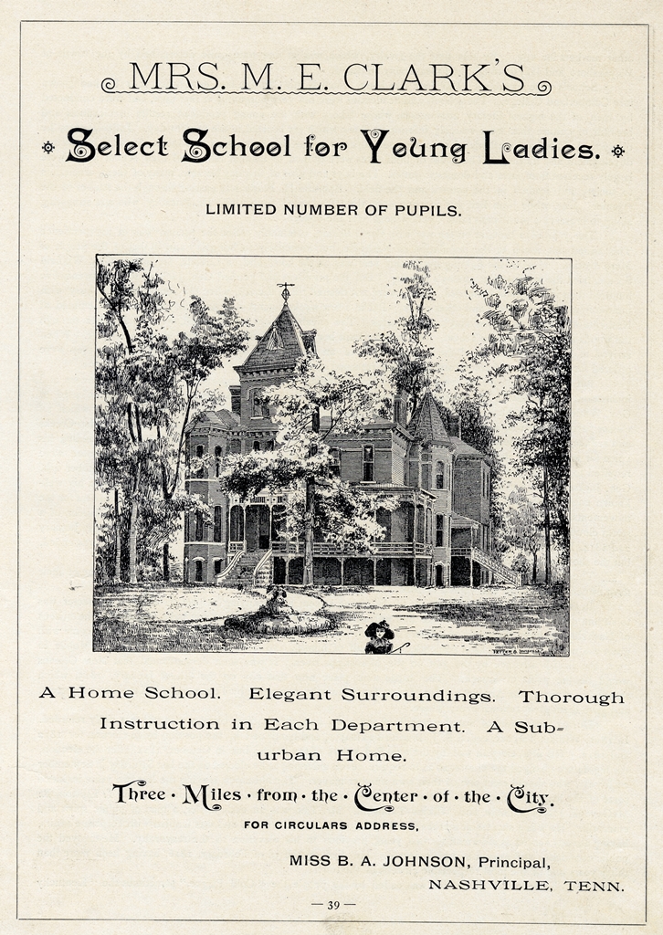 Nashville History: Mrs. Clark's School, East Nashville.