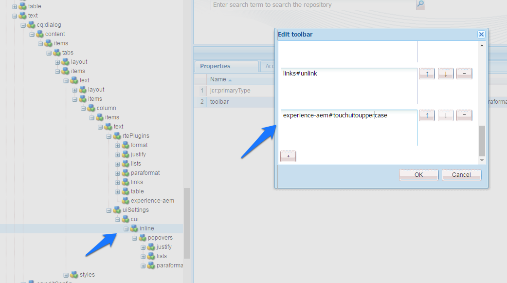 Experiencing Adobe Experience Manager Aem Cq Aem 62 Touchui Dialog Rte Mini Rte To Upper
