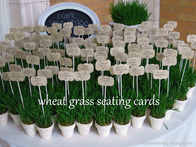 Simple Details: wheat grass seating cards