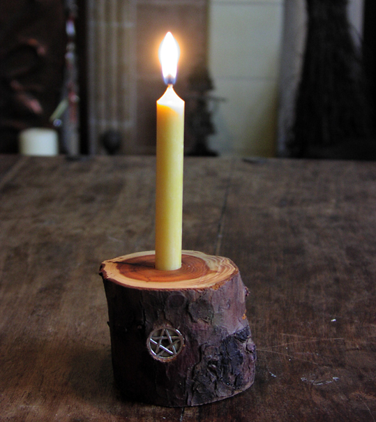 A bad witch's blog: Candle Magic: Handcrafted Yew Spell Candle Holder
