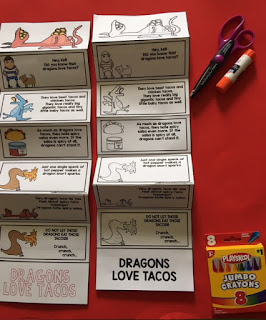 DRAGONS LOVE TACOS SEQUENCING CRAFT ~ Book Units by Lynn