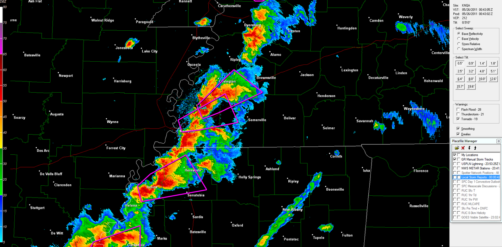 The Original Weather Blog: Tornadic Storms Moving Into Memphis Area