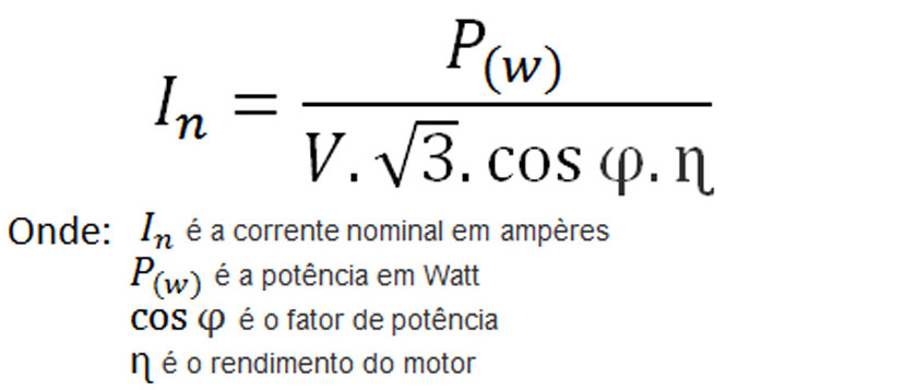 Cálculos para motores trifásicos
