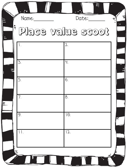 Place Value Scoot - Queen of the First Grade Jungle